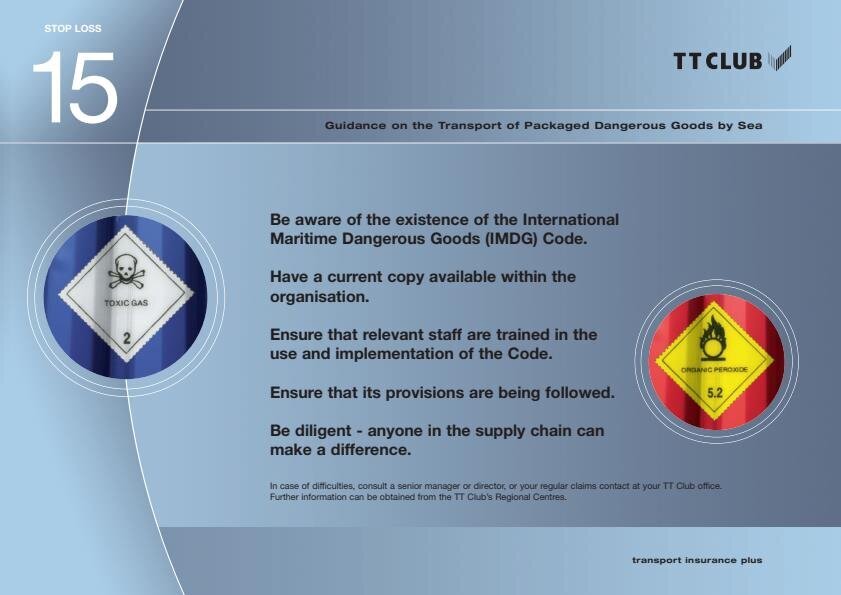 StopLoss: guidance on the transport of packaged dangerous goods by sea ...