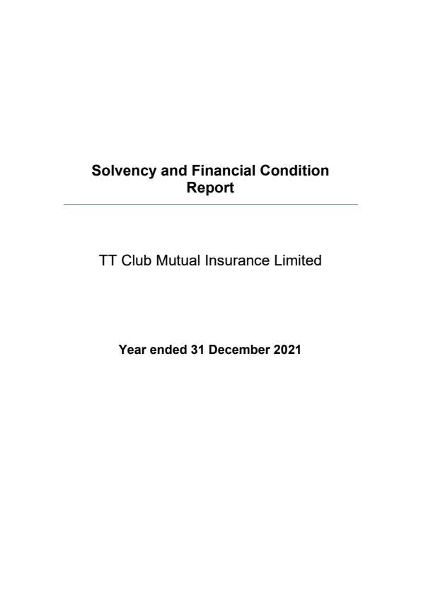 Solvency and financial condition report - TT Club